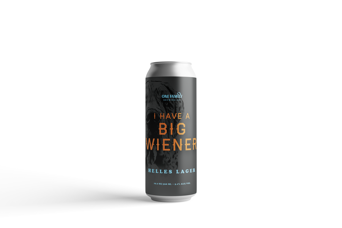 I Have a Big Wiener Helles Lager 19 oz - 4PK – One Family Brewing Co.